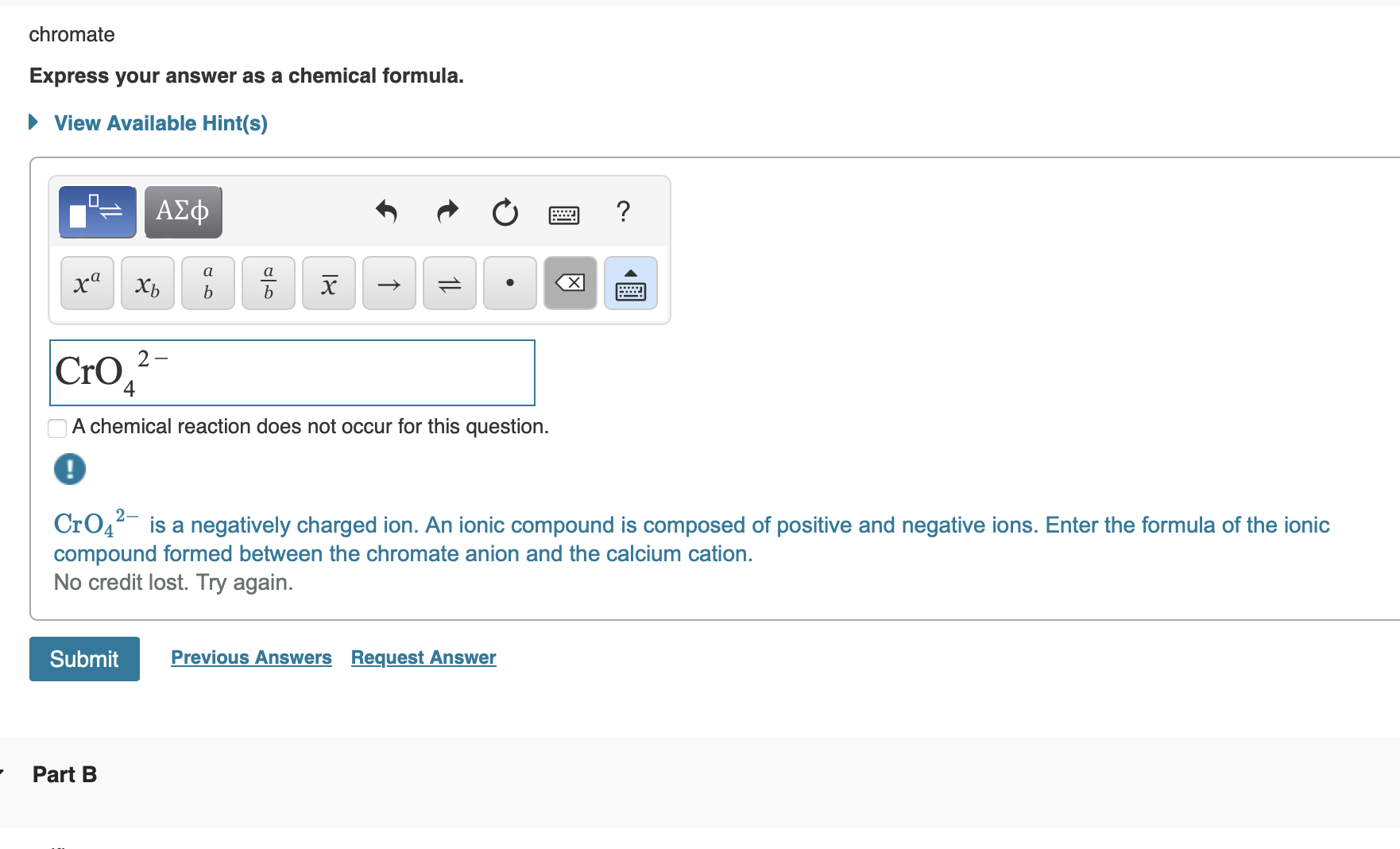 Solved chromateExpress your answer as a chemical | Chegg.com