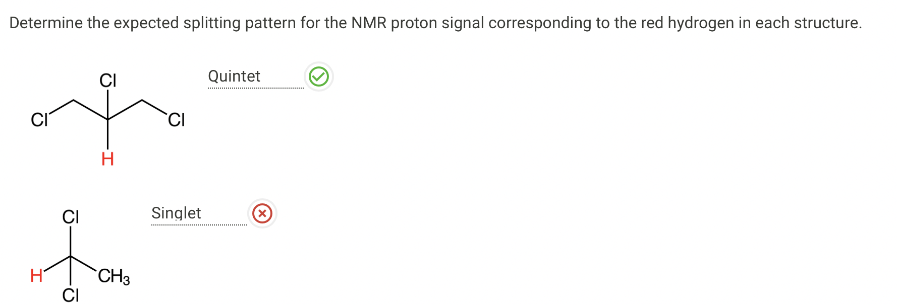 Solved Determine The Expected Splitting Pattern For The Nmr