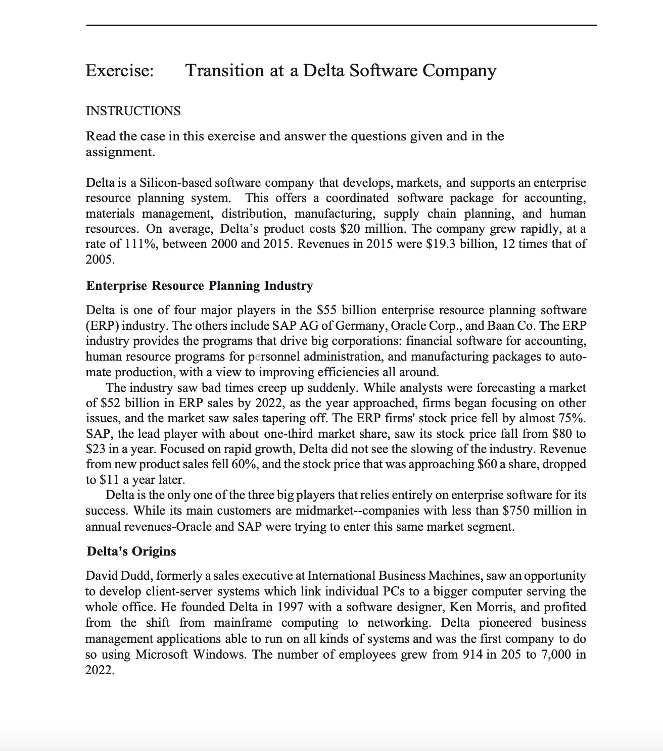 Solved Read the attached case study. Develop a Project | Chegg.com