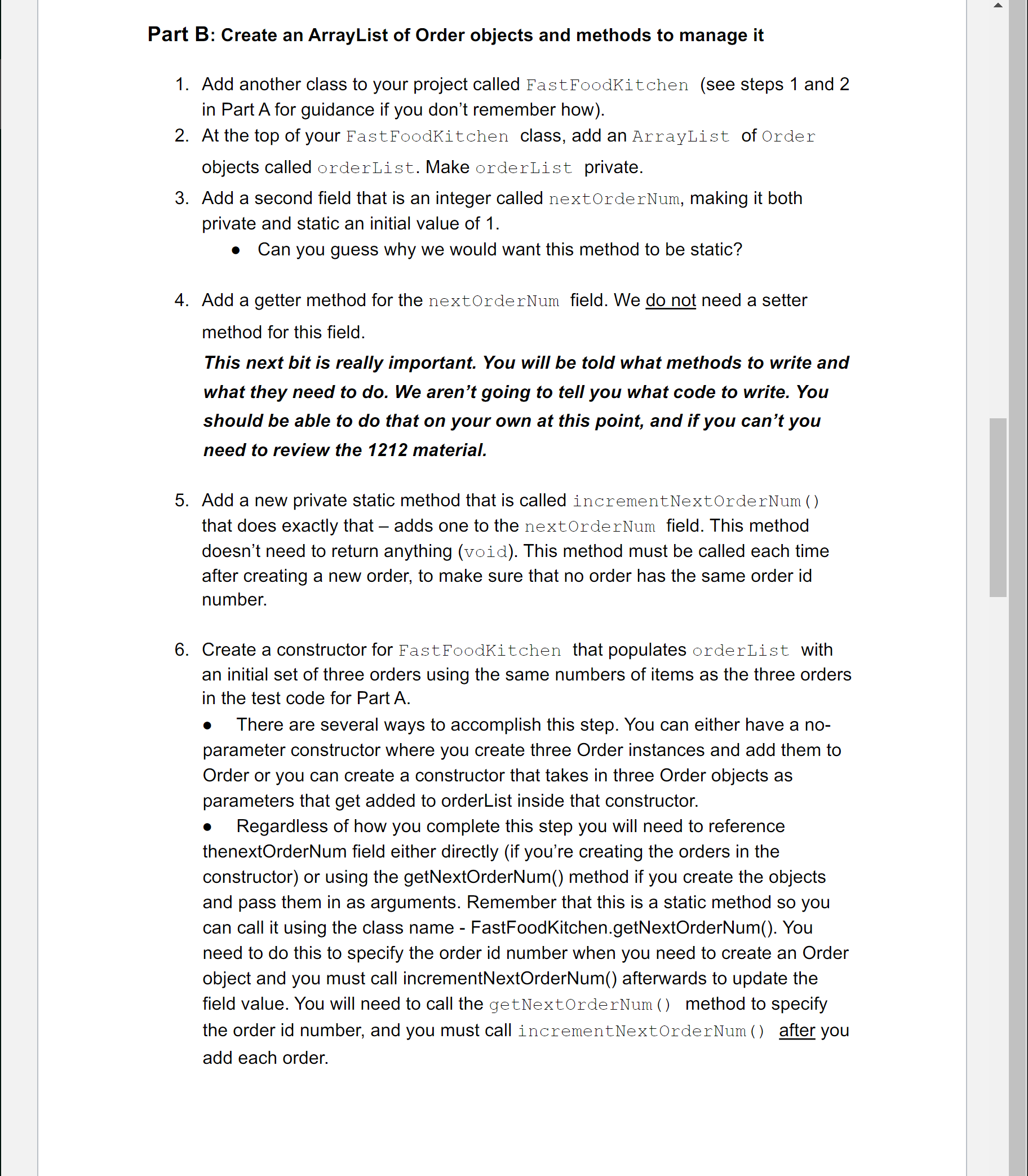 Solved Urgent >> Working with ArrayLists **Note >> To | Chegg.com