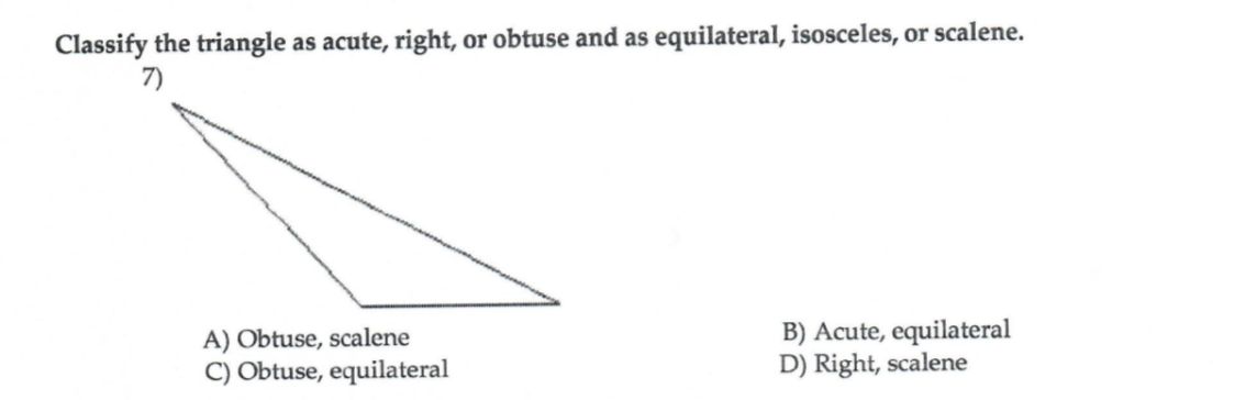 Solved Classify the triangle as acute, right, or obtuse and | Chegg.com