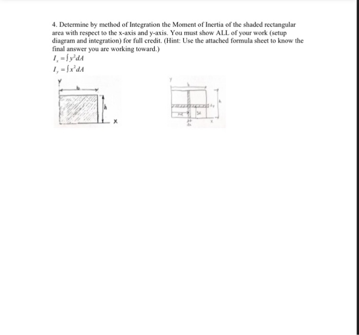 Solved 4. Determine by method of Integration the Moment of | Chegg.com