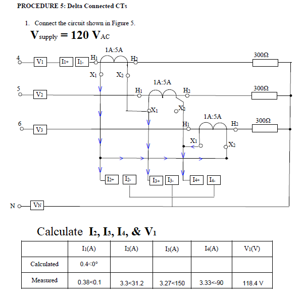 PROCEDURE 5: Delta Connected CTS 1. Connect the | Chegg.com