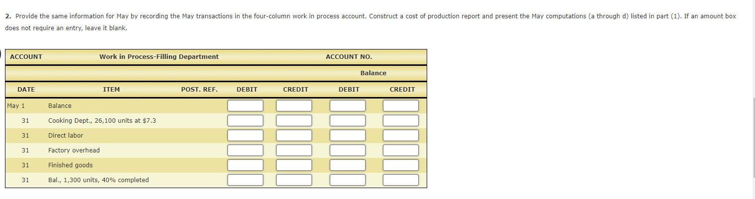 Solved PR 20-3A, PR 20-4A Work in Process Account Data for | Chegg.com