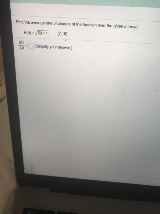 Solved Find the average rate of change of the function over | Chegg.com