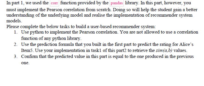 Solved In part 1 , we used the corr function provided by the | Chegg.com