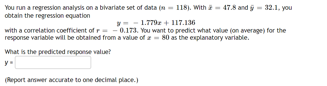 Solved You run a regression analysis on a bivariate set of | Chegg.com