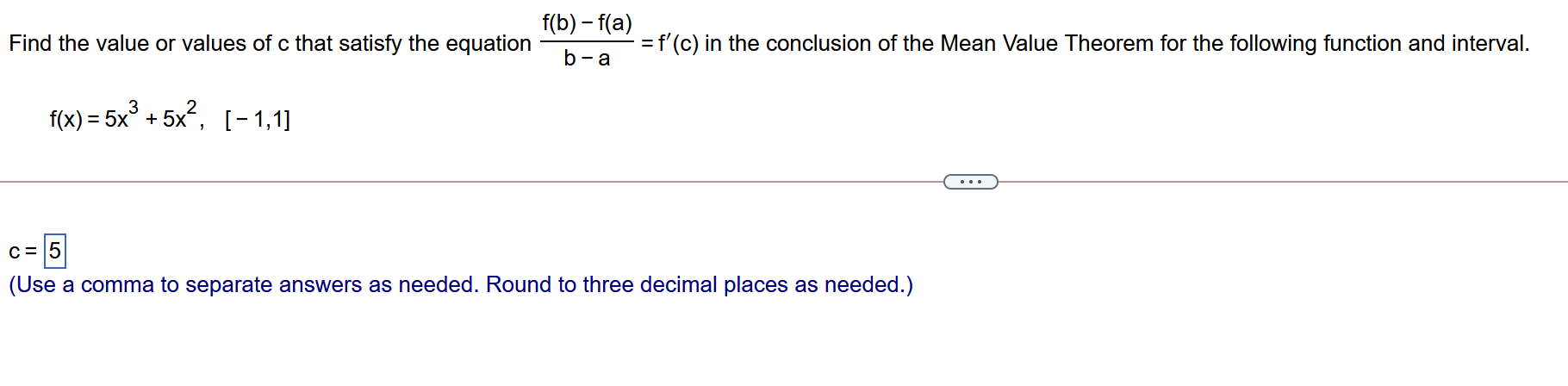 Solved f(b) – f(a) Find the value or values of c that | Chegg.com