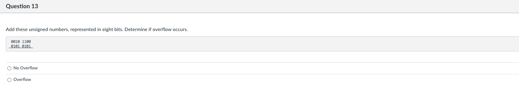 Solved Question 13 Add these unsigned numbers, represented | Chegg.com