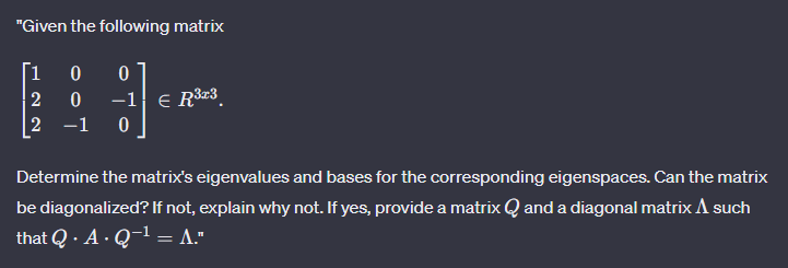Solved "Given the following matrix ⎣⎡12200−10−10⎦⎤∈R3x3 | Chegg.com