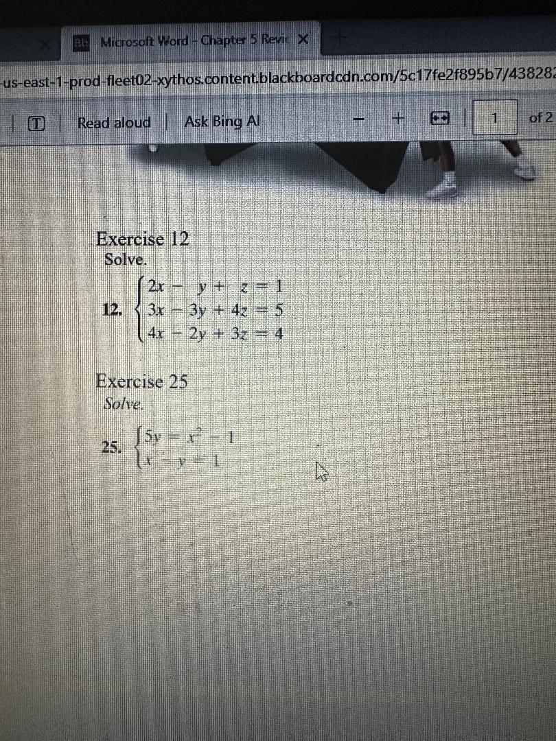 Solved Exercise 12Solve.2x-y+z=13x-3y+4z=54x-2y+3z=4Exercise | Chegg.com