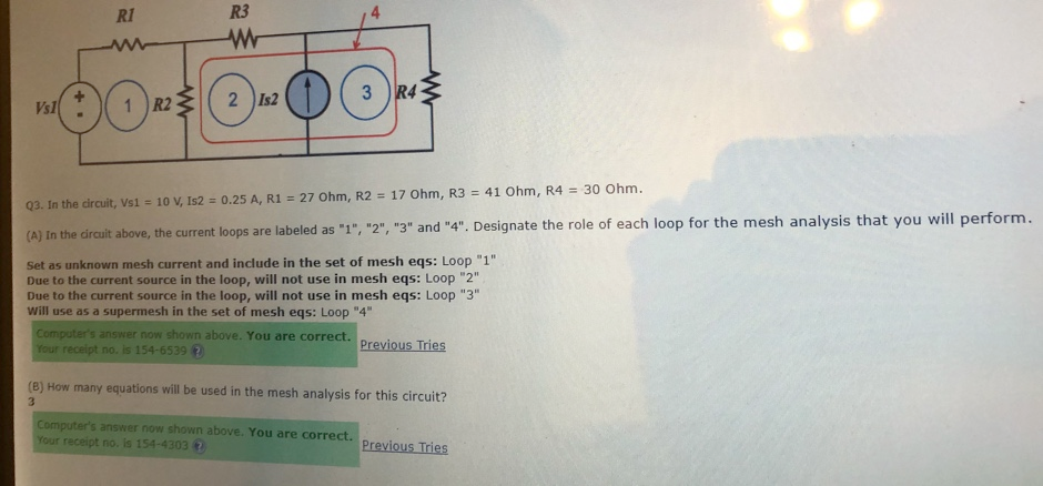 Solved RI R3 W 2 Is2 3 R4 Vs1 1 R2 Q3. In the circuit, Vsi = | Chegg.com