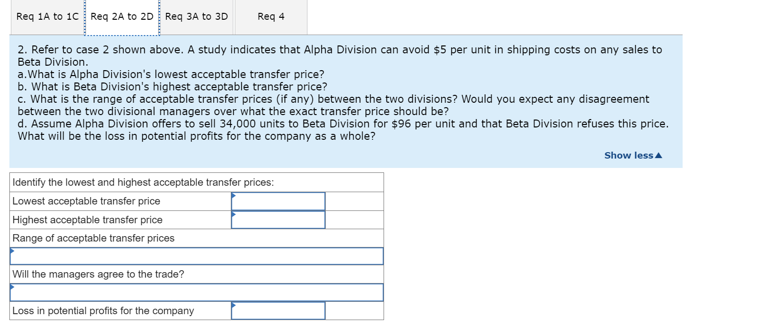 1. Refer to case 1 shown above. Alpha Division can | Chegg.com