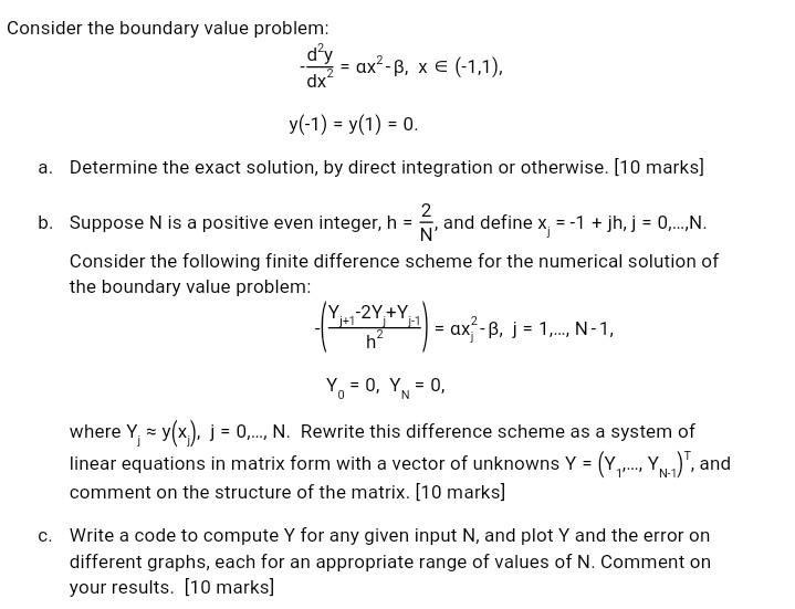 Solved Consider the boundary value problem: = ax-1, x € | Chegg.com