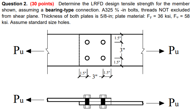 Solved Question 2. (30 points) Determine the LRFD design | Chegg.com