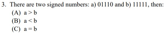 Solved 3. There are two signed numbers: a) 01110 and b) | Chegg.com