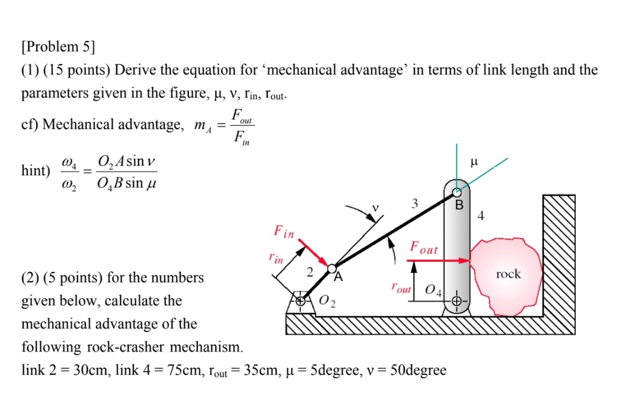 Solved (1) (15 points) Derive the equation for 'mechanical | Chegg.com