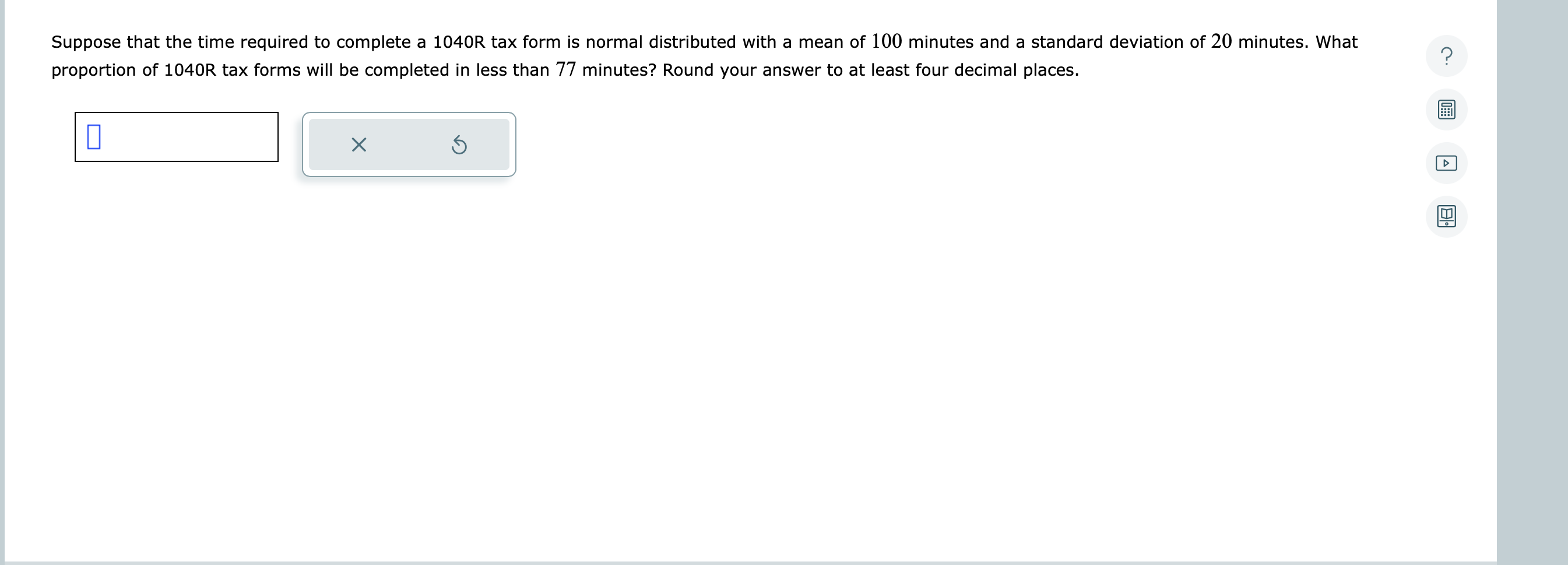 Solved Suppose that the time required to complete a 1040R | Chegg.com
