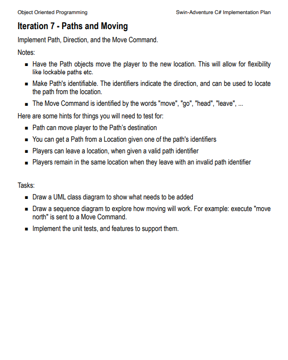Solved Object Oriented Programming Swin-Adventure C# | Chegg.com