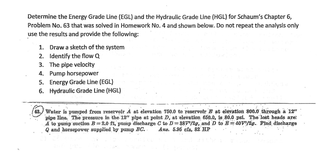 Solved Determine the Energy Grade Line (EGL) and the | Chegg.com