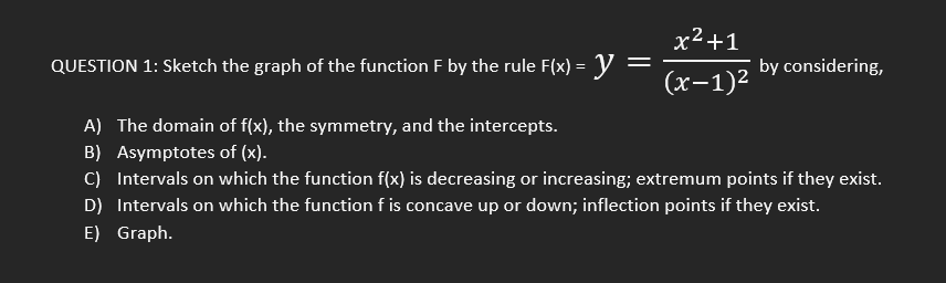 Solved QUESTION 1: Sketch the graph of the function F by the | Chegg.com