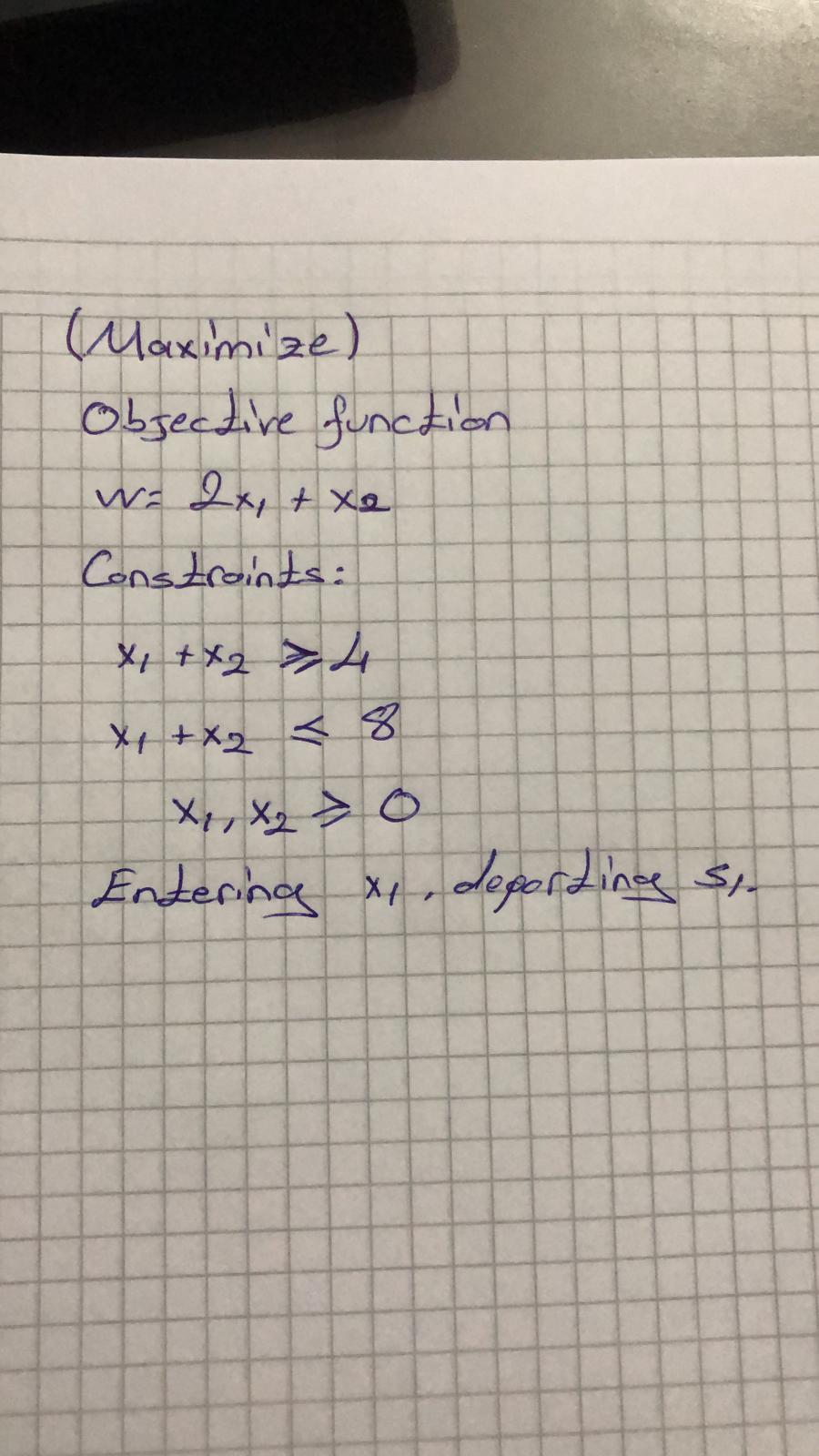 Solved Maximize) Objective function w 2x + xe Constroints: x | Chegg.com