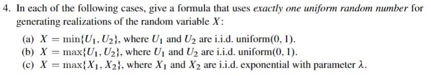 Solved 4. In each of the following cases, give a formula | Chegg.com