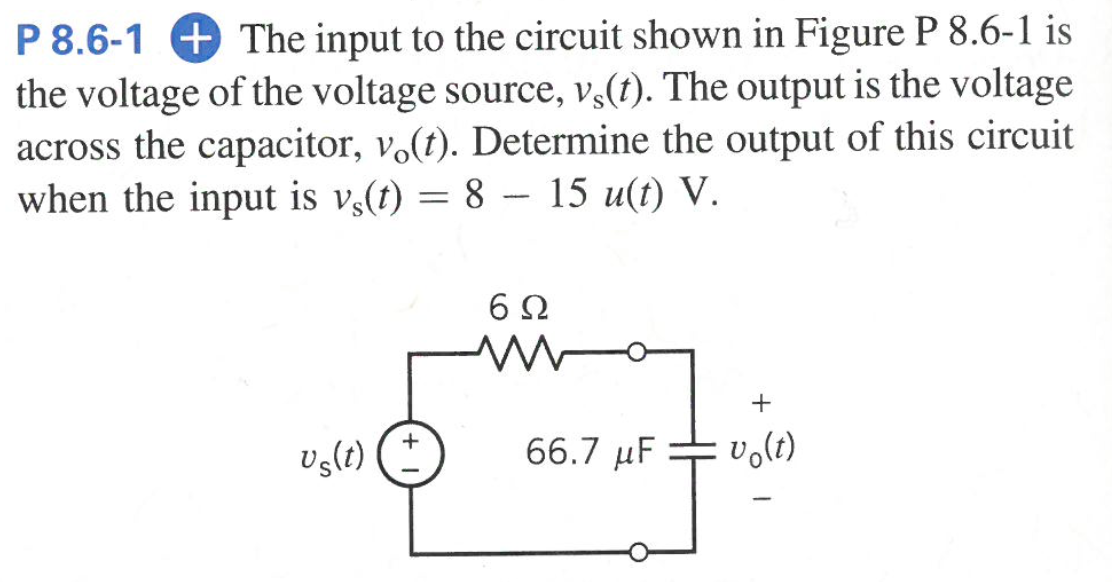 Solved P 8.6-1 + The input to the circuit shown in Figure P | Chegg.com