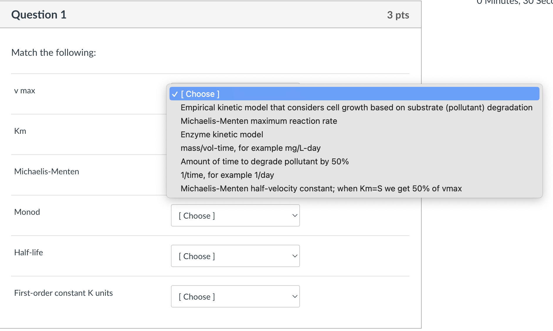 Solved Match the following: vmax Km Michaelis-Menten v[ | Chegg.com