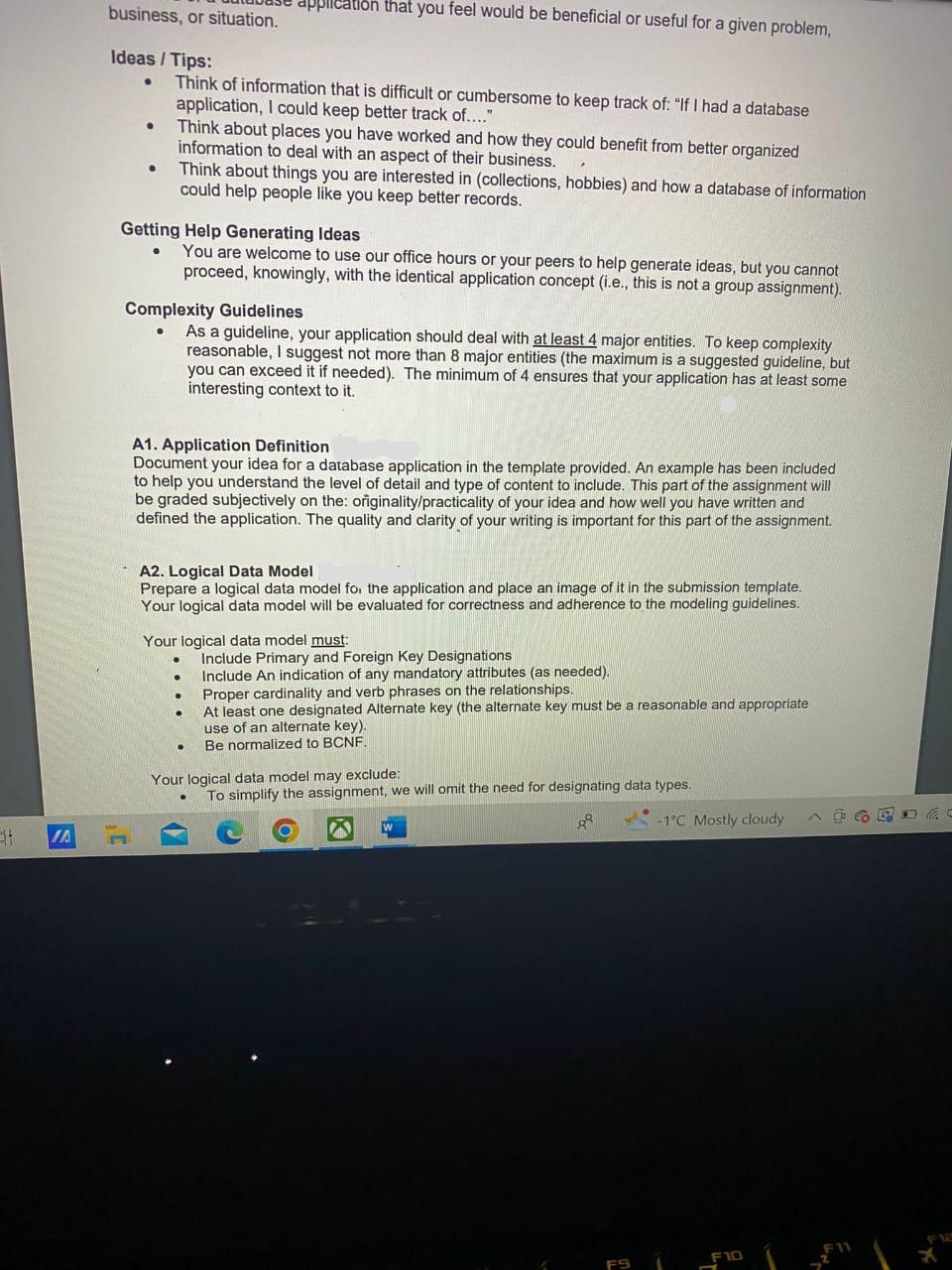 Solved business, or situation. Ideas / Tips: - Think of | Chegg.com