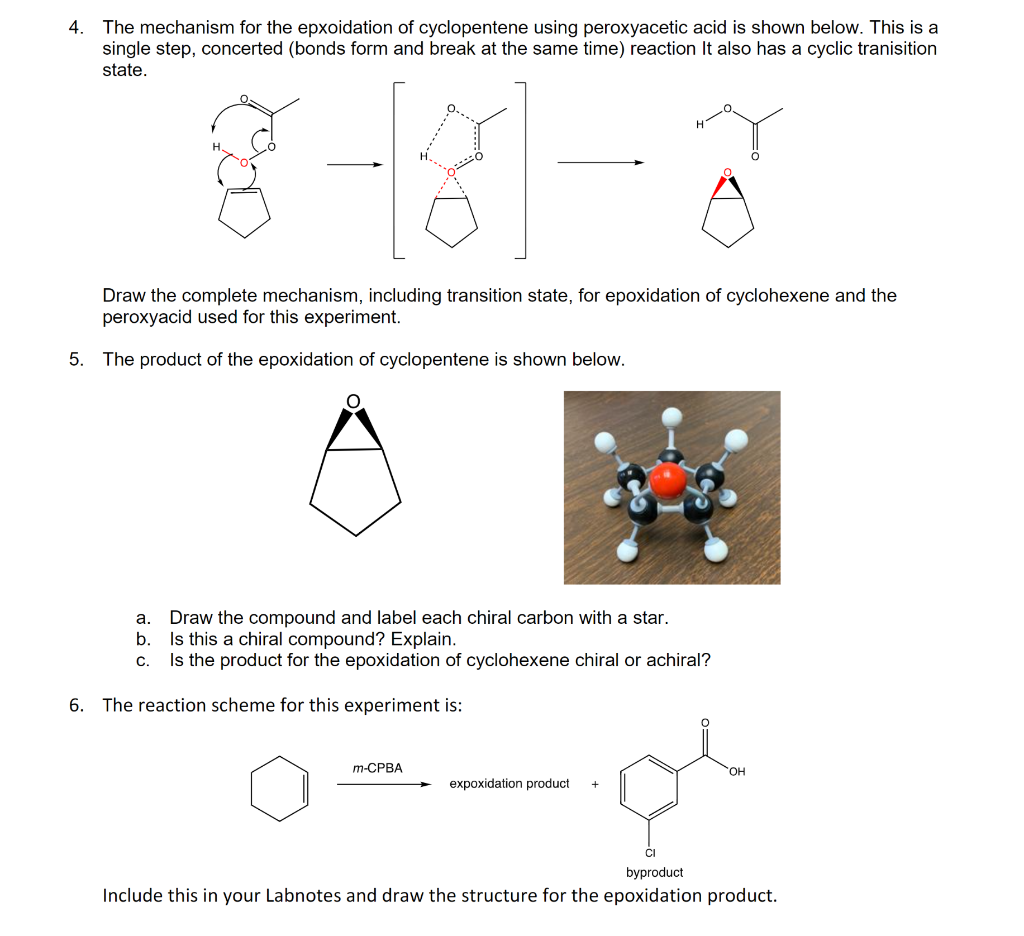 Solved 4. The mechanism for the epxoidation of cyclopentene | Chegg.com