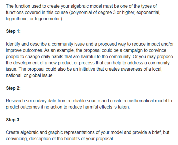 Solved The function used to create your algebraic model must | Chegg.com