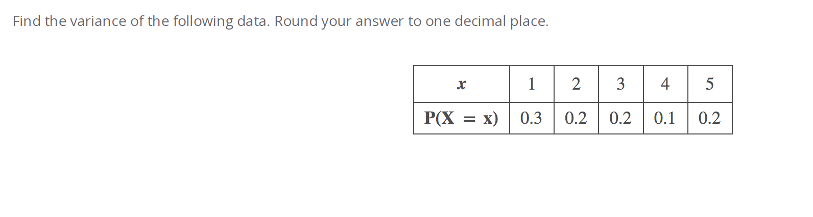 Solved Find the variance of the following data. Round your | Chegg.com