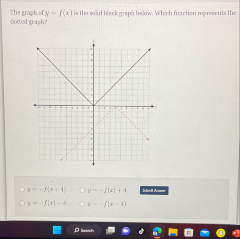 Solved The graph of y=f(x) ﻿is the solid black graph below. | Chegg.com