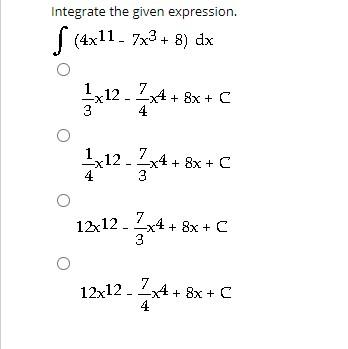 Solved Integrate the given expression. | Chegg.com