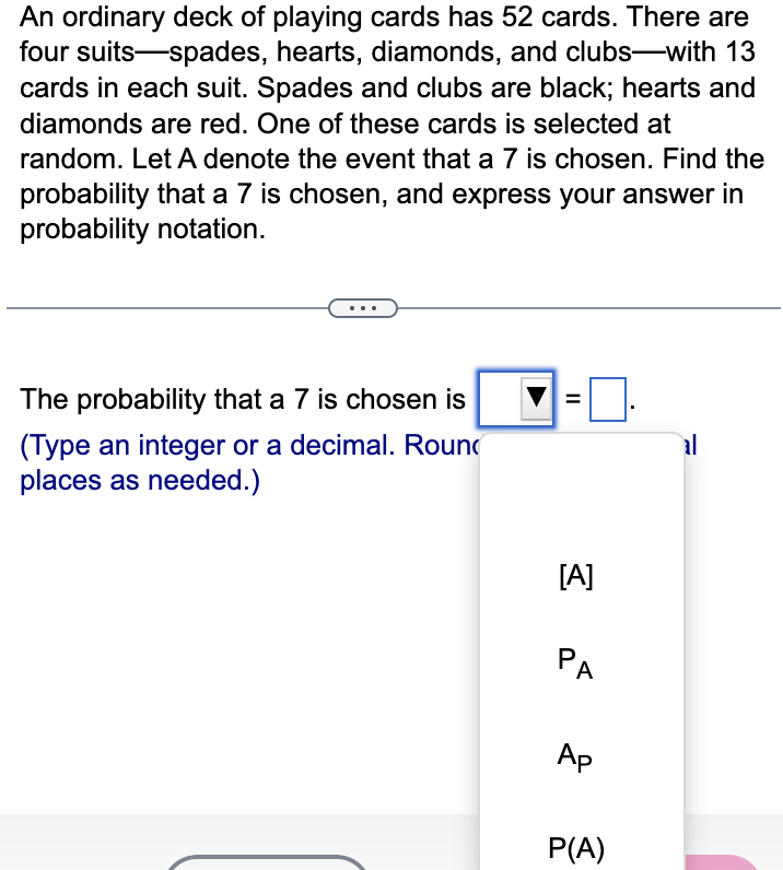 Solved An ordinary deck of playing cards has 52 cards. There | Chegg.com