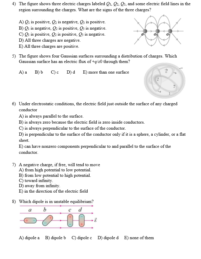 Solved 4) The figure shows three electric charges labeled | Chegg.com