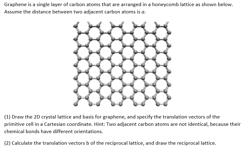 Solved Graphene is a single layer of carbon atoms that are | Chegg.com