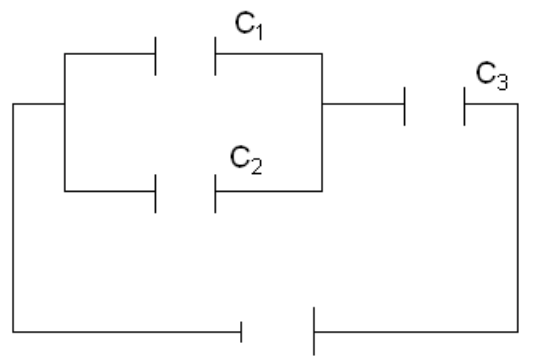 Solved Three capacitors are connected as shown in | Chegg.com