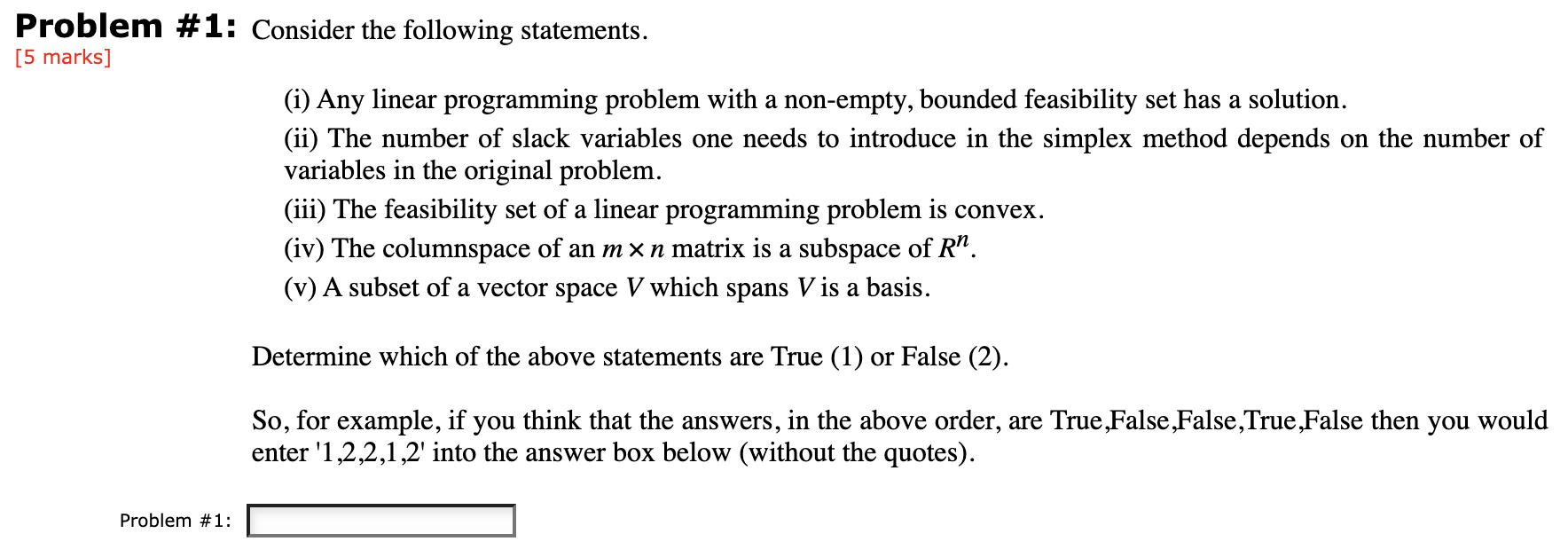 Solved Problem #1: Consider the following statements. [5 | Chegg.com