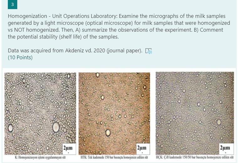 تبيا Homogenization - Unit Operations Laboratory: | Chegg.com