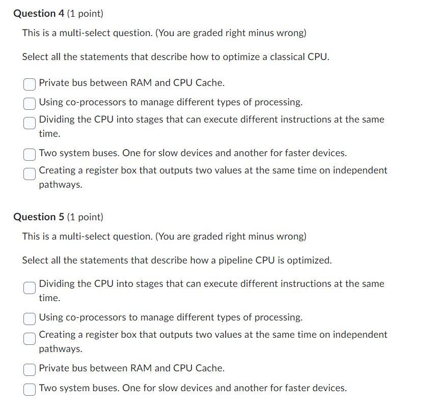Solved Question 4 (1 point) This is a multi-select question. | Chegg.com