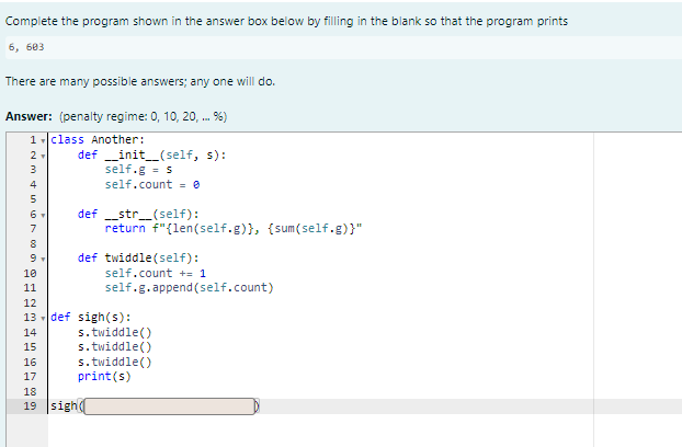 Solved mplete the program shown in the answer box below by | Chegg.com