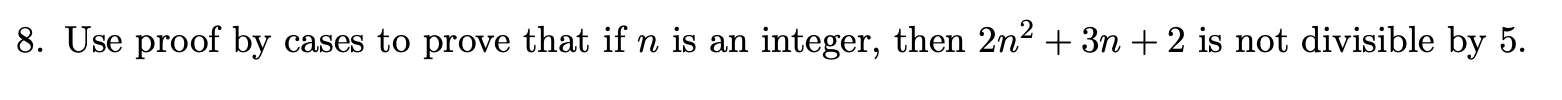 Solved Use proof by cases to prove that if n ﻿is an integer, | Chegg.com