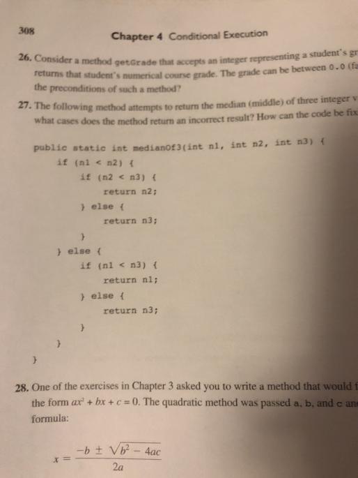 Solved 26. Consider a method getGrade that accepts an | Chegg.com