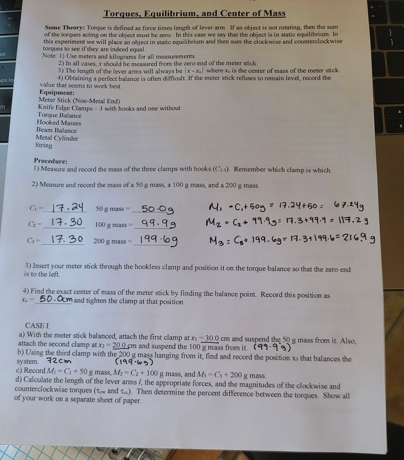 Solved } ] ab Torques, Equilibrium, and Center of Mass Some | Chegg.com