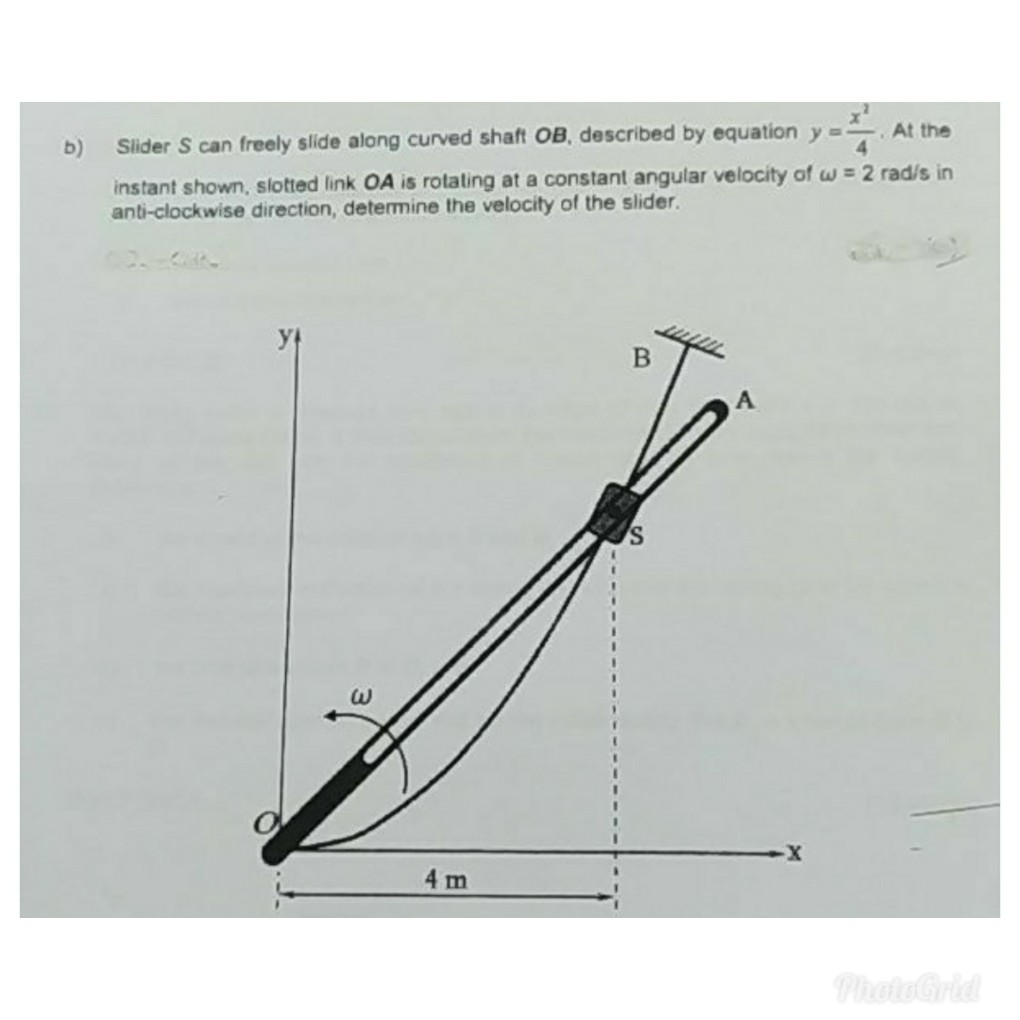 Solved freely slide along curved shaft OB, described by | Chegg.com