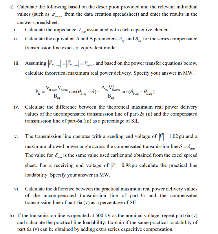 a) ﻿Calculate the following based on the description | Chegg.com
