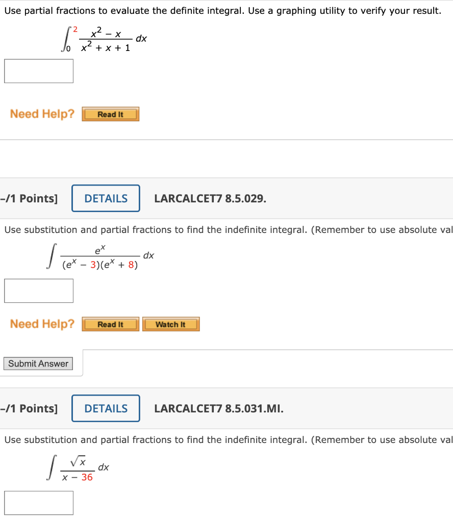 Solved Use partial fractions to evaluate the definite | Chegg.com