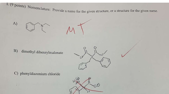 Solved 1. 9 points) Nomenclature: Provide a name for the | Chegg.com